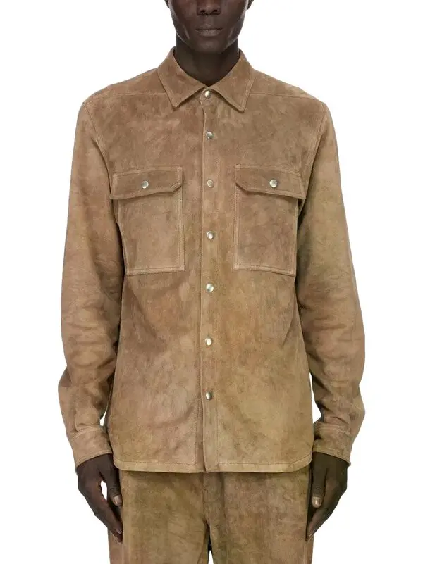 Rick Owens Long-sleeve Shirt Jacket - Brown