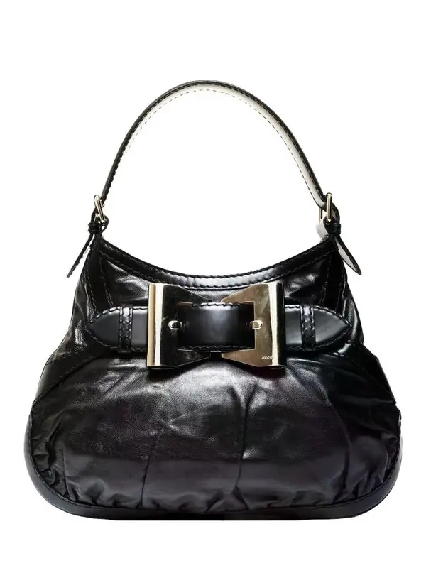 Gucci Queen Hobo Leather Shoulder Bag - Black