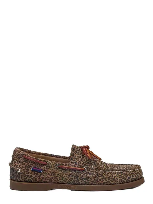 SEBAGO Portland Animal-print Boat Shoes - Brown