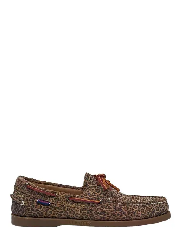 SEBAGO Portland Animal-print Boat Shoes - Brown