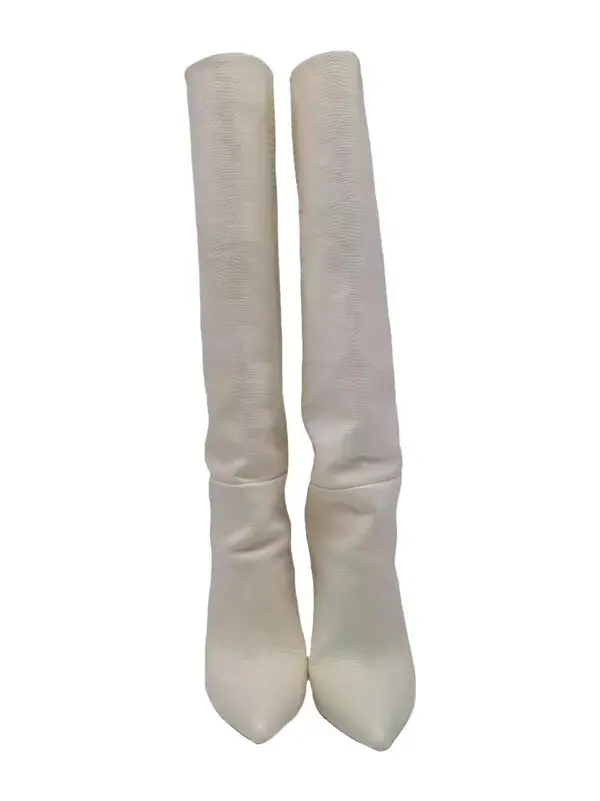 Paris Texas Lizard-embossed Knee-high Boots - Neutrals