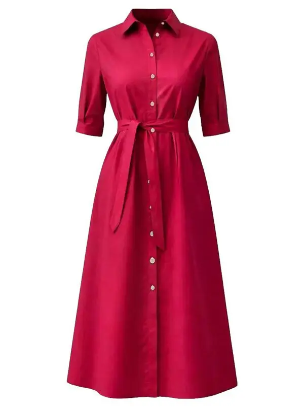 Liu Jo Button-up Belted Shirt Dress - Red