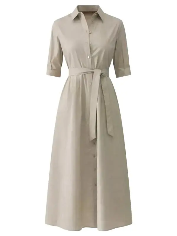 Liu Jo Shirt Belted Midi Dress - Neutrals