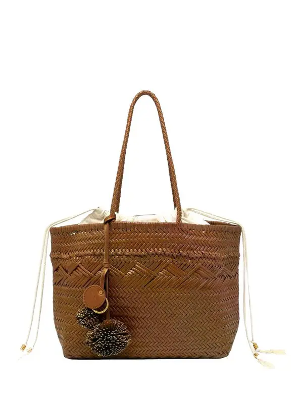GIANNI CHIARINI Paloma Drawstring Woven Tote Bag - Brown