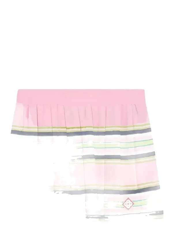 Casablanca Striped Pleated Mini Skirt - Pink