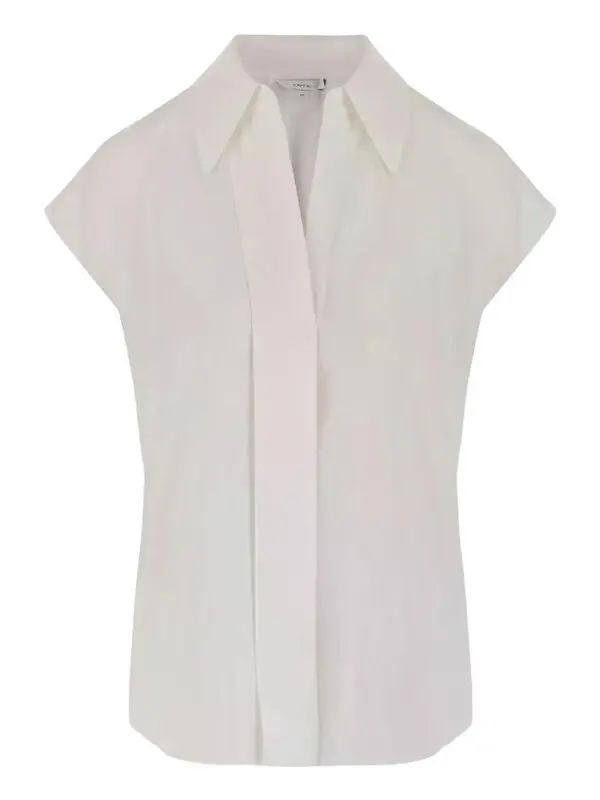 Vince Stretch Silk Blouse - Neutrals