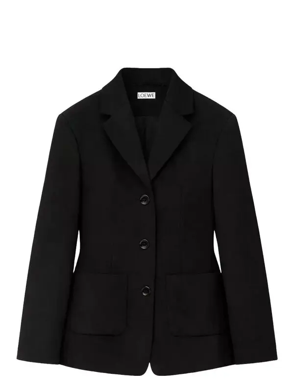 Loewe Single-breasted Wool Blazer - Black