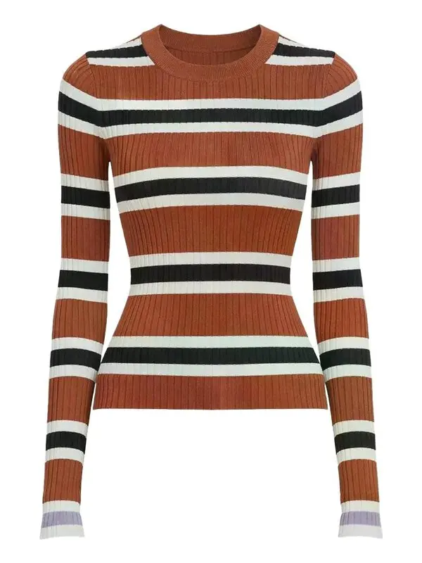 Solid & Striped Striped Round-neck Top - Brown