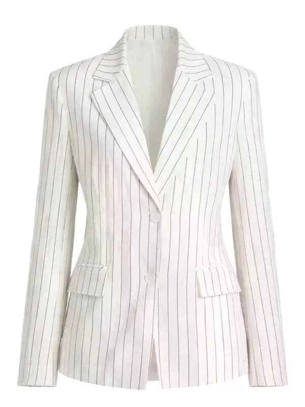 KOCCA Striped Button-front Blazer - White