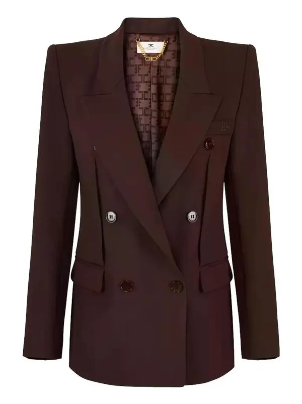 Elisabetta Franchi Double-breasted Blazer - Brown