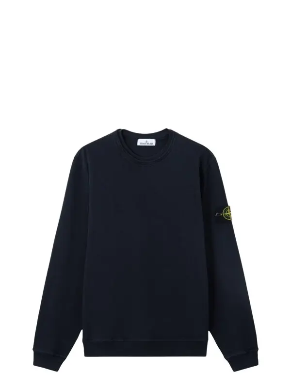 Stone Island Crew Neck Sweatshirt With Logo - Blue