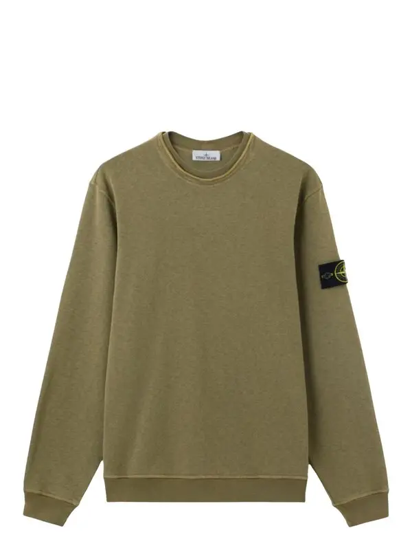 Stone Island Crew Neck Sweatshirt With Logo - Green