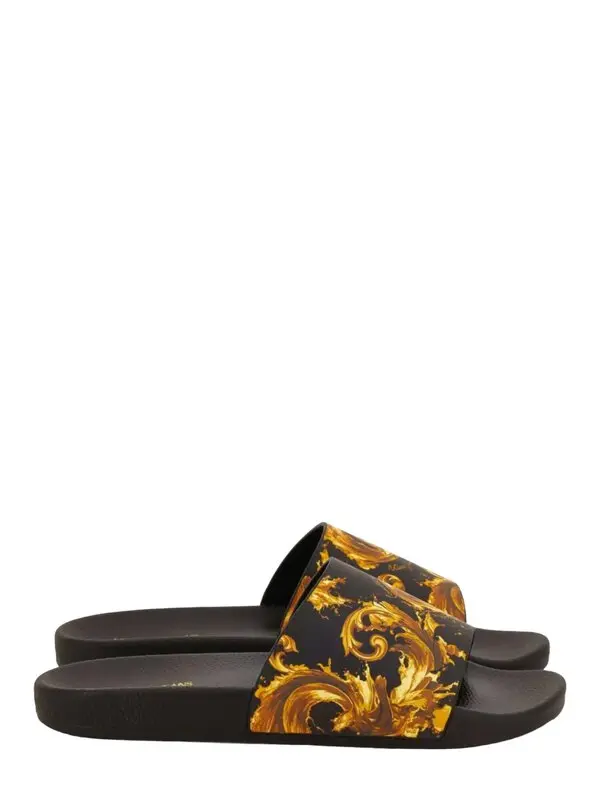 Versace Slipper With Baroque Print - Black