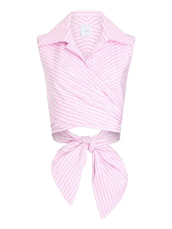 PATOU Striped Sleeveless Top - Pink