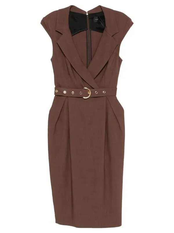 Pinko Belted Midi Dress - Brown