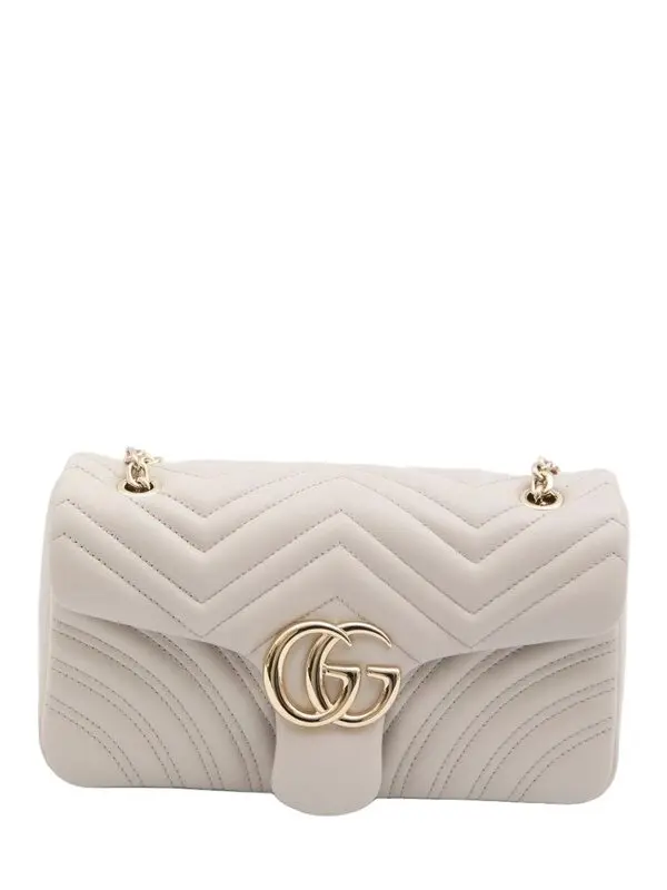 Gucci Gg Marmont Leather Shoulder Bag - Beige