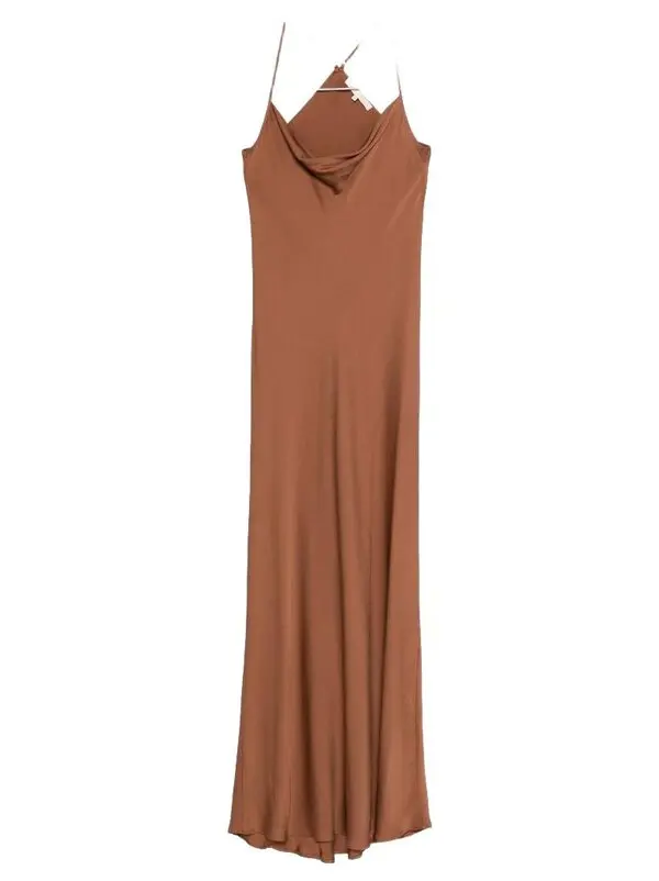 NOUVELLE SILK95FIVE St. Germaine Silk Long Dress - Brown
