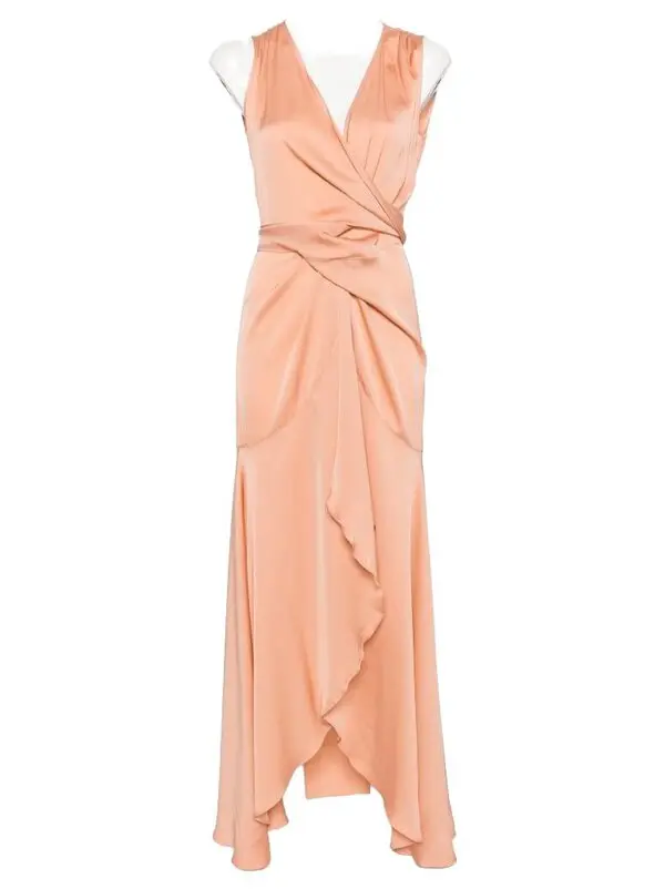 NOUVELLE SILK95FIVE Shangri Silk Long Dress - Pink