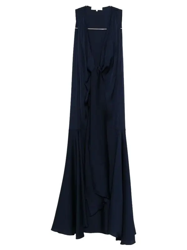 NOUVELLE SILK95FIVE Shangri Silk Long Dress - Blue