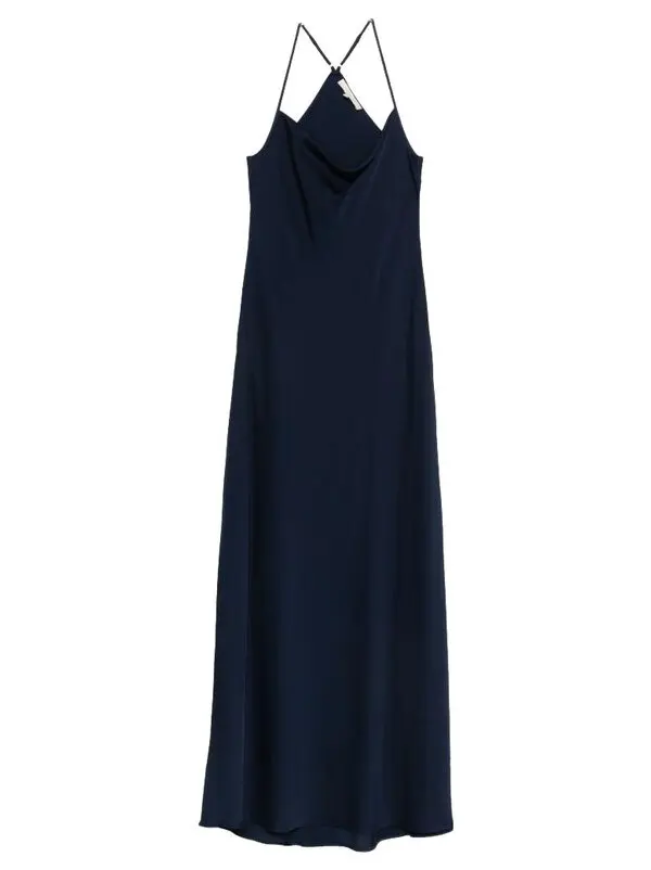 NOUVELLE SILK95FIVE St. Germaine Silk Long Dress - Blue