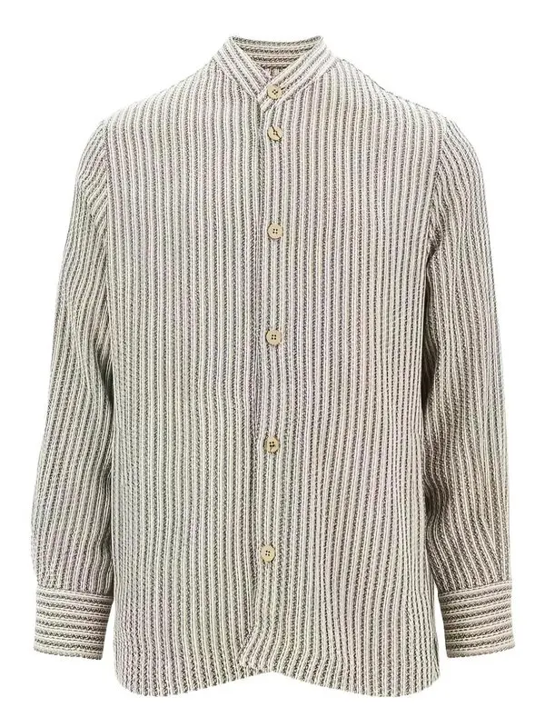 Emporio Armani Buttoned Striped Shirt - Neutrals