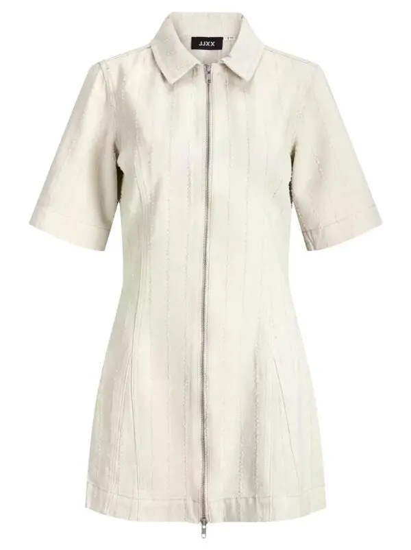 JJXX Zip-up Mini Shirt Dress - Neutrals