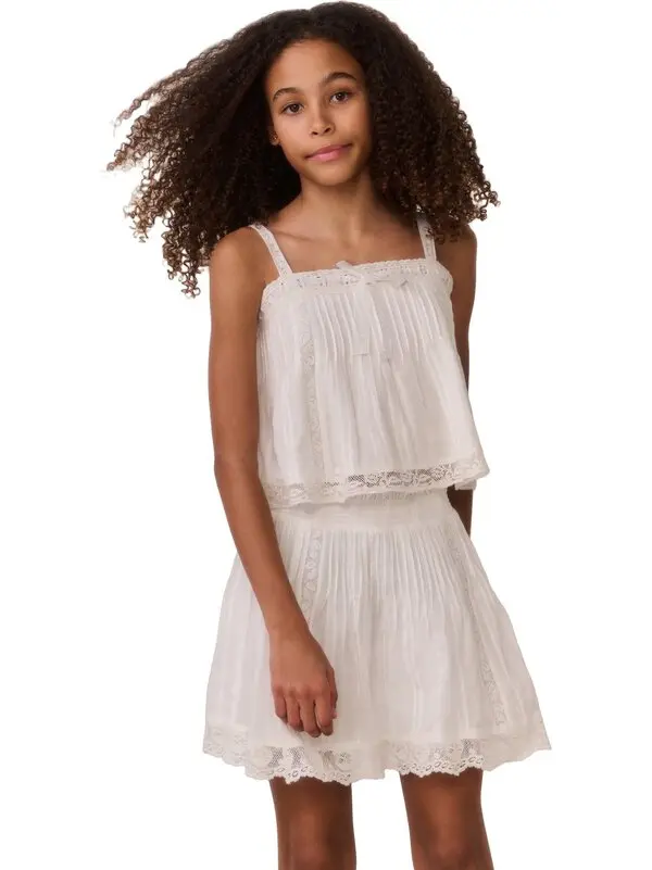 LoveShackFancy Tween Brynlynn Cotton Top - White