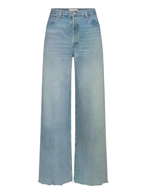 FRAME Collegiate Frayed Hem Jeans - Blue