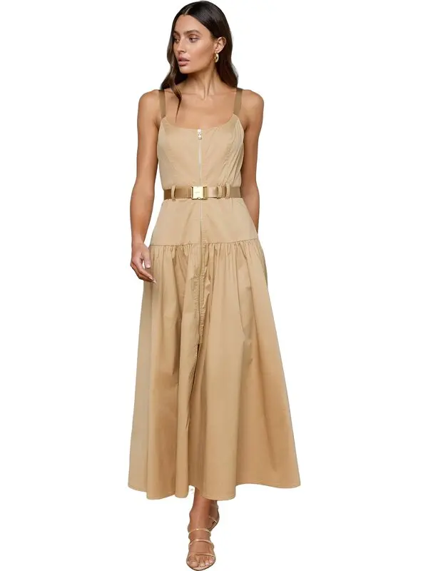 L'Agence Rima Maxi Dress - Macadamia Brown