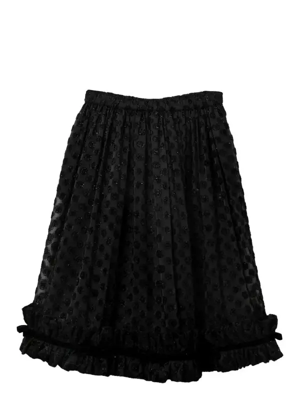 Noir Kei Ninomiya Polka Dot Ruffled Midi Skirt - Black