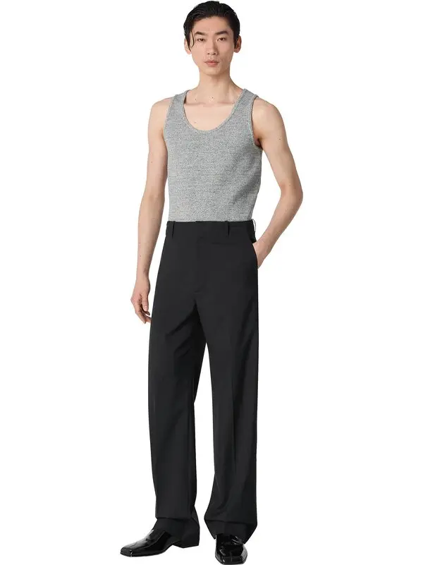 BOTTEGA  VENETA Fine Wool Trousers - Charcoal Melange