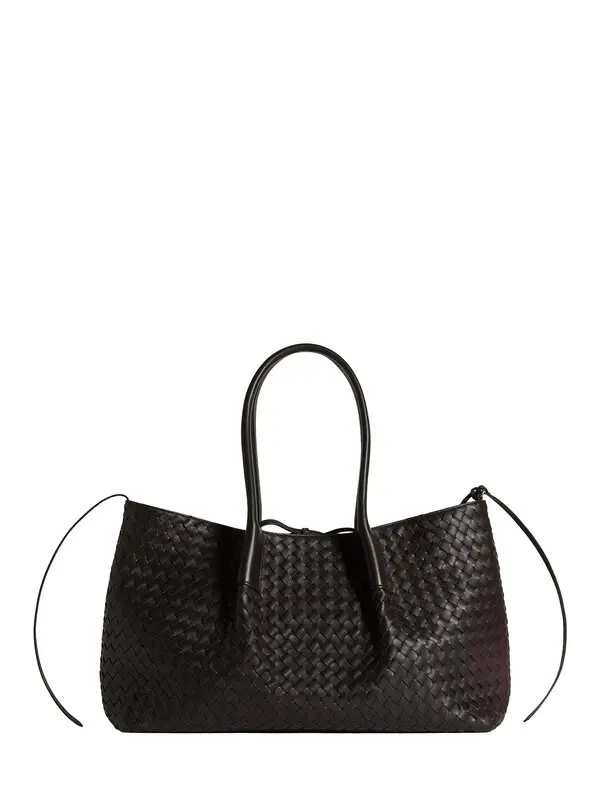 Bottega Veneta Large Pinacoteca Tote Bag - Espresso/ecru