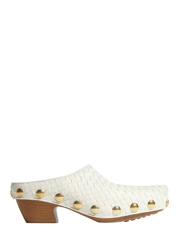 Bottega Veneta Gondola Studded Leather Clogs - Alabaster