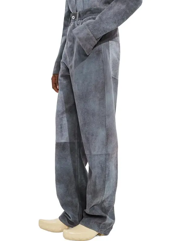 Bottega Veneta Cloudy Suede Wide Leg Pants - Cloudy Indigo