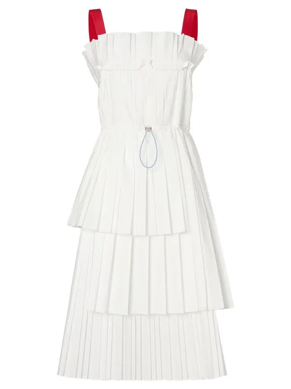 Fendi Faille Bustier Midi Dress - White