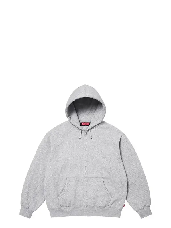 Supreme Cut Out Zip Up Hooded Sweatshirt - Grey