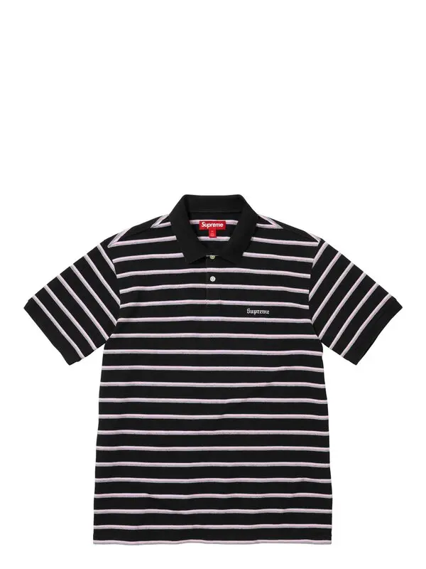 Supreme Washed Stripe Polo - Black