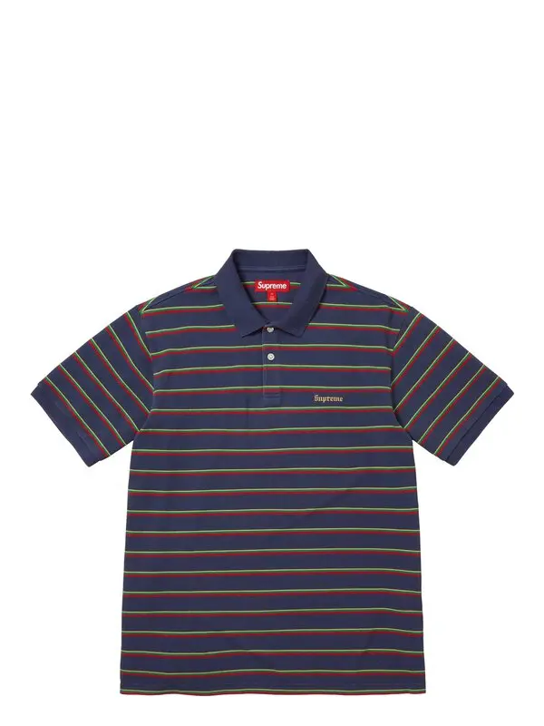 Supreme Washed Stripe Polo - Blue
