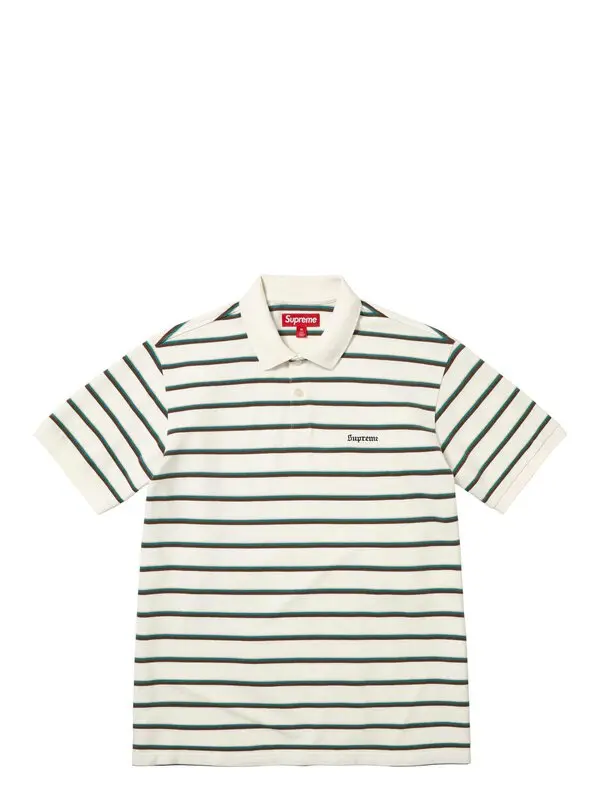 Supreme Washed Stripe Polo - White