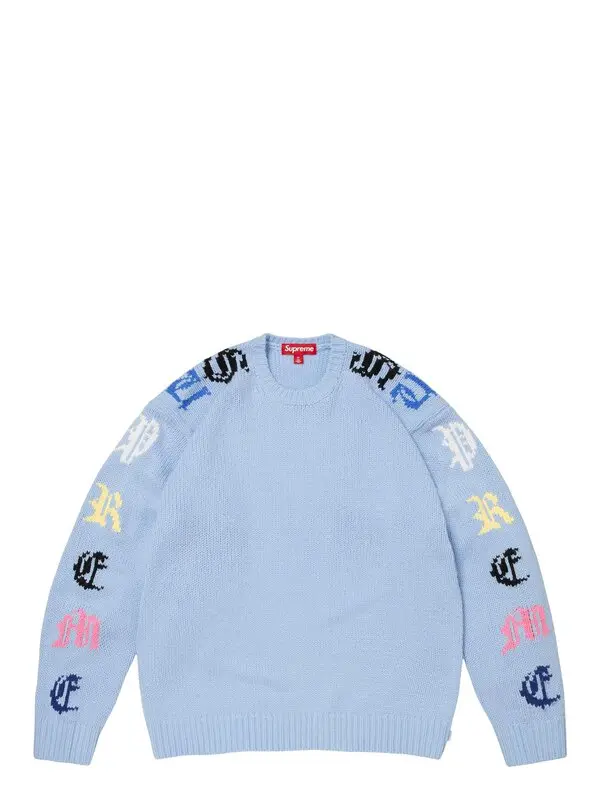 Supreme Old English Sleeves Sweater - Blue