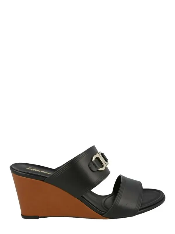 FERRAGAMO Chaim 70 Wedge - Black