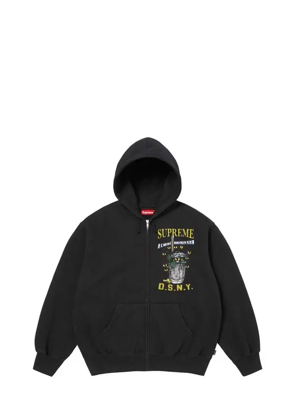 Supreme Zip Up Hooded Sweatshirt - Black