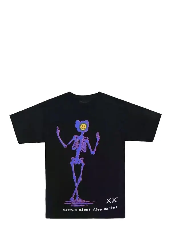 KAWS X Cactus Plant Flea Market Graphic-print T-shirt - Black