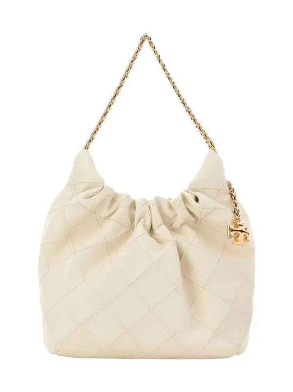 Tory Burch Fleming Mini Shoulder Bag With Chain Handle - Beige