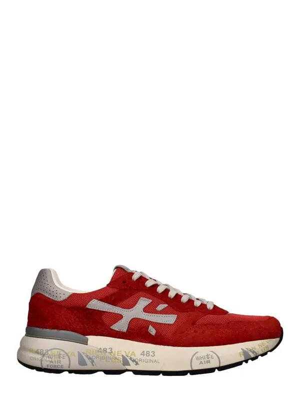 Premiata Mick Suede And Mesh Sneakers - Red