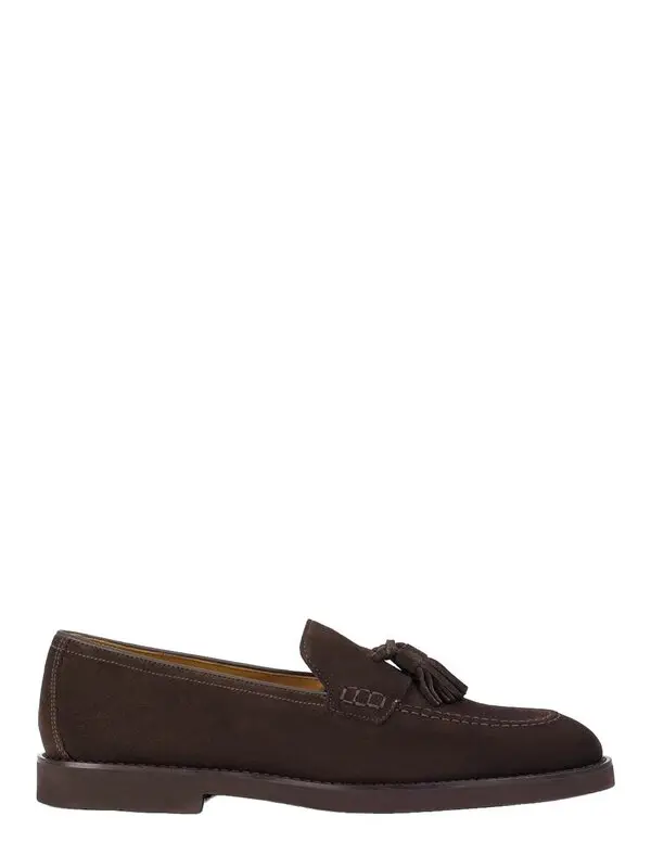 DOUCAL'S Suede Loafers With Tassels - Earth