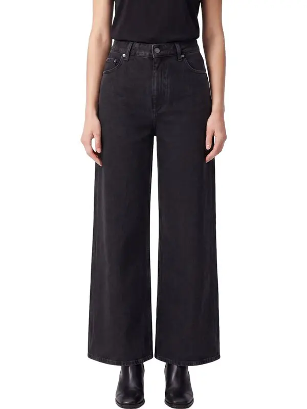 GOLDEN GOOSE Denim Wide Leg Jeans - Black