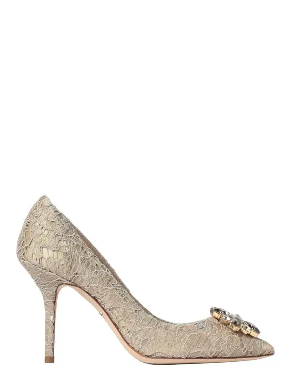Dolce & Gabbana Lace Embellished Stiletto Pumps - Beige