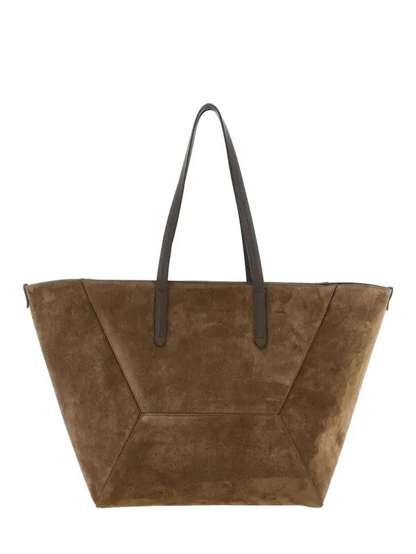 Brunello Cucinelli Suede Tote Bag - Grey