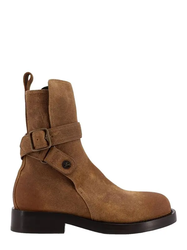 Burberry Buckled Ankle Boots - Brown